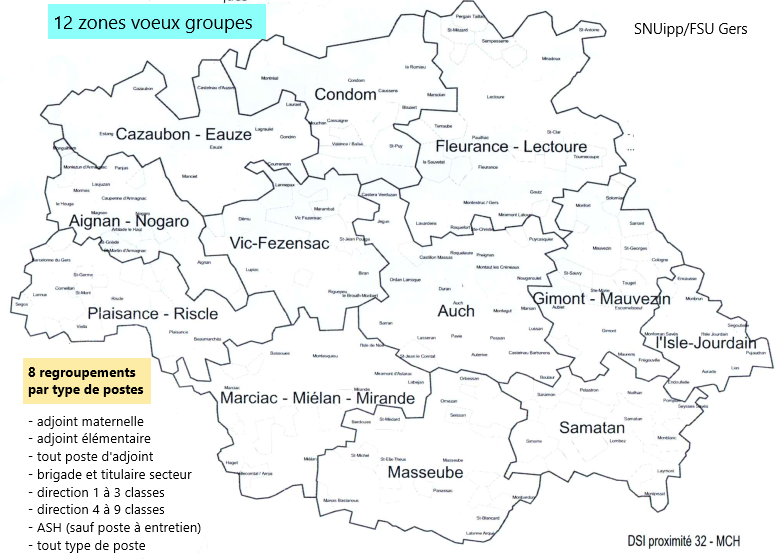 Les 12 zones voeux groupes - SNUipp-FSU